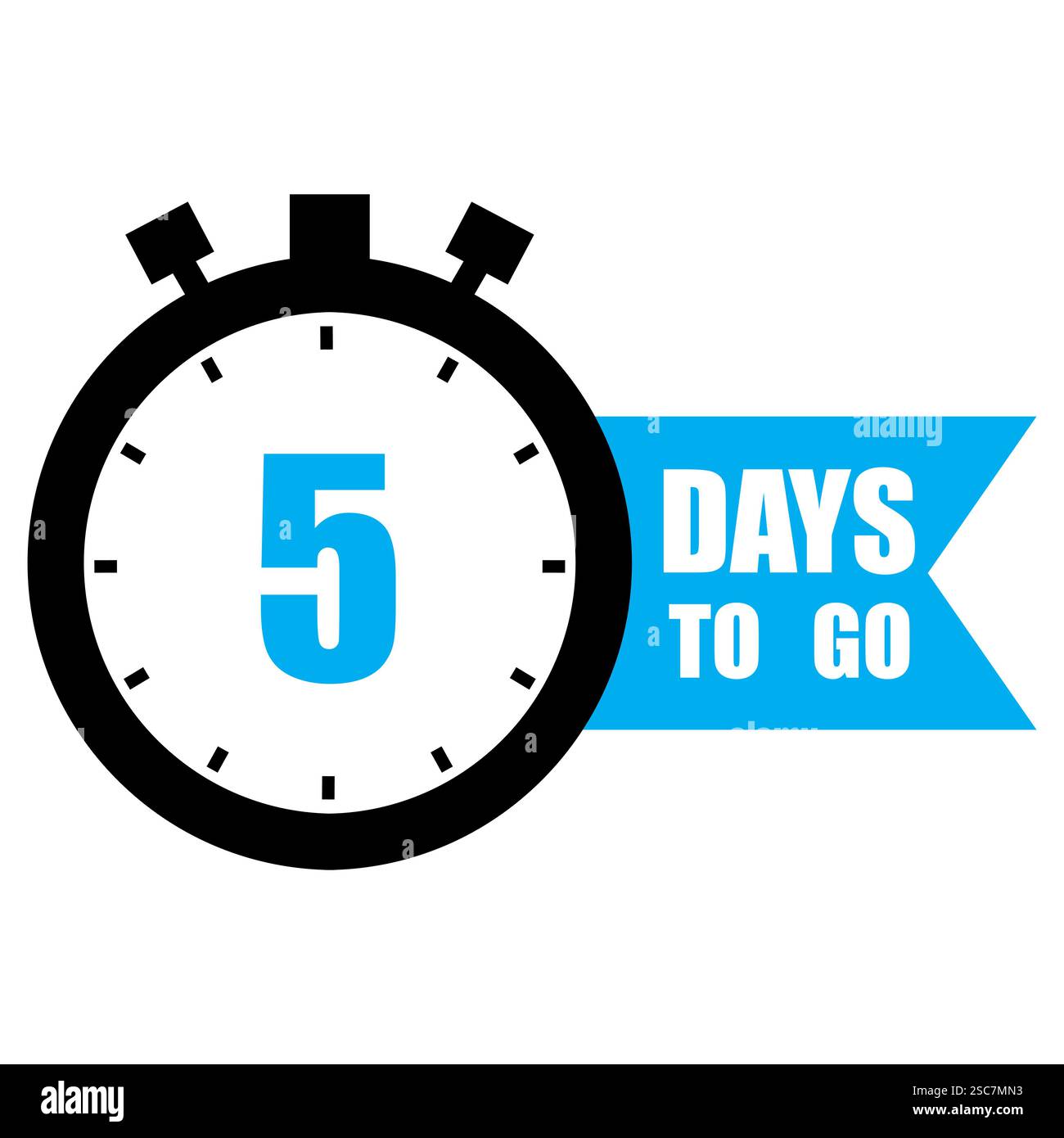 5 DAYS text. TO GO phrase. Countdown timer icon. Bold black shape Stock Vector Image & Art - Alamy