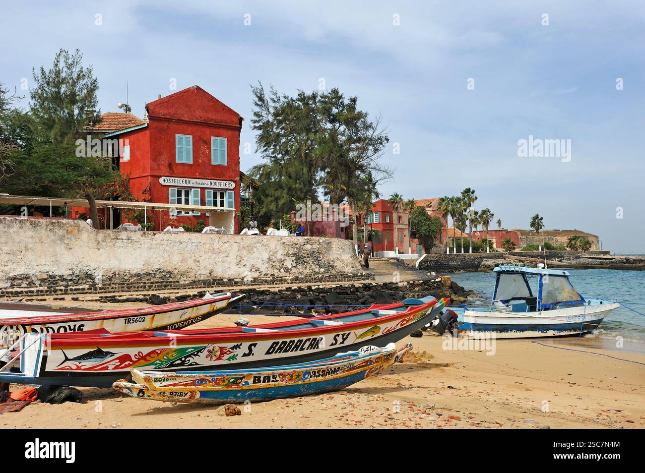 beach near the pier, Ile de Goree (Goree Island), Dakar,Senegal, West ...