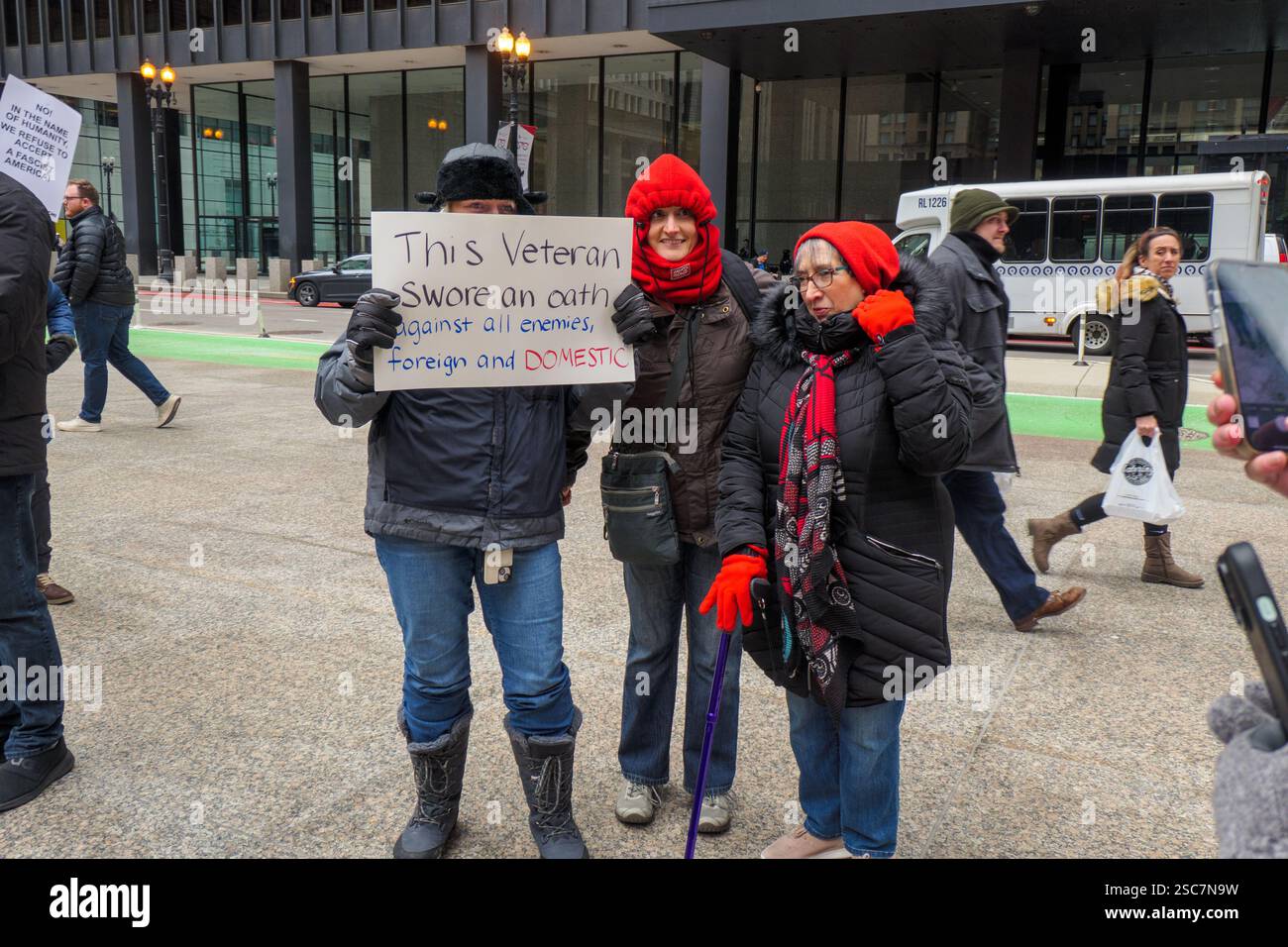 Veteran holds protest sign hi-res stock photography and images - Alamy