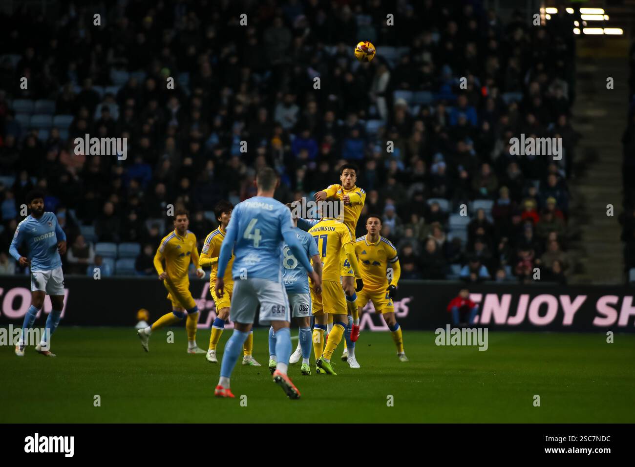 Ilia Gruev of Leeds United wins a header during the EFL Championship ...