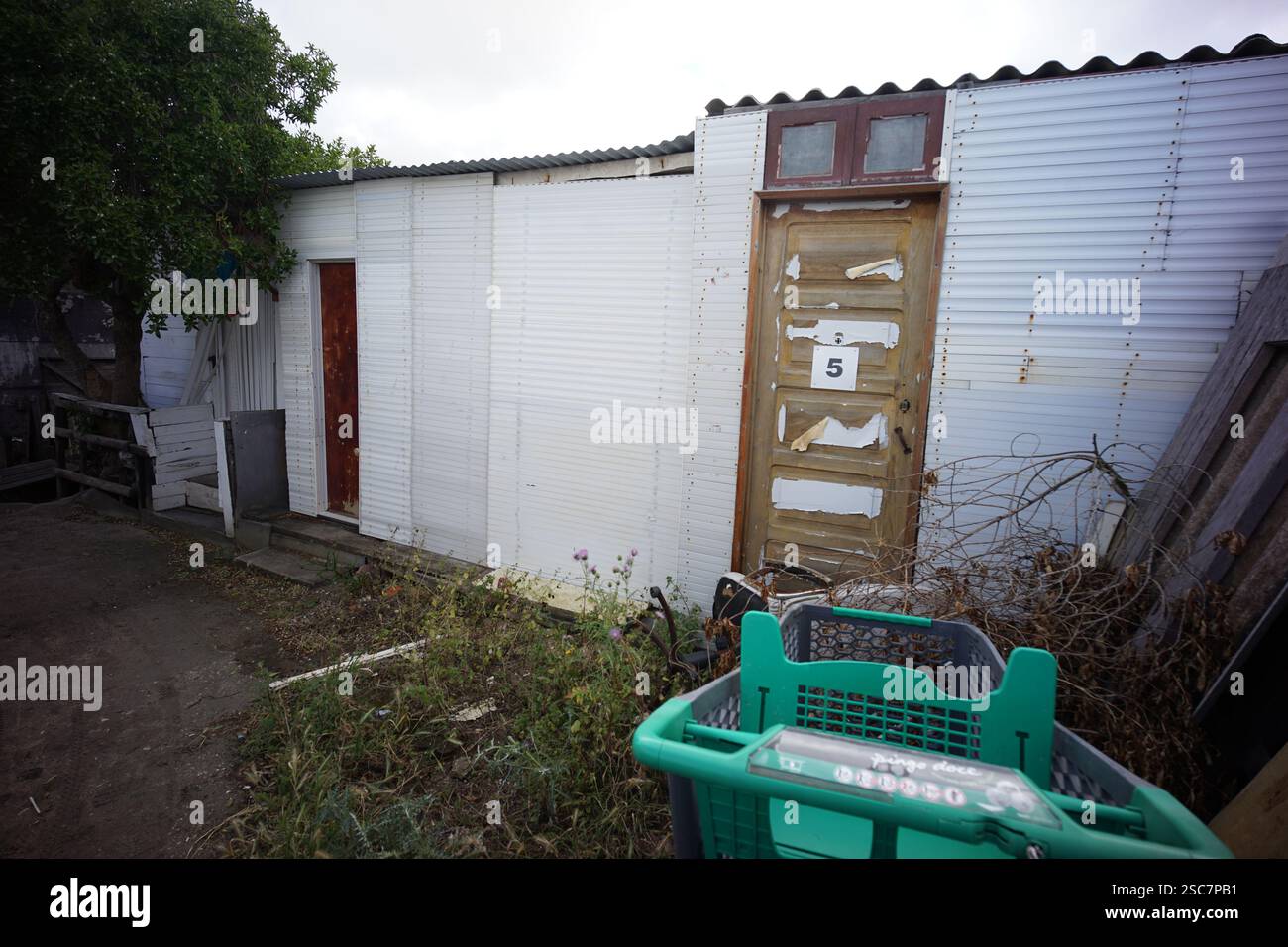 Palafitico pier built in a disorganized and rustic way. recycled ...