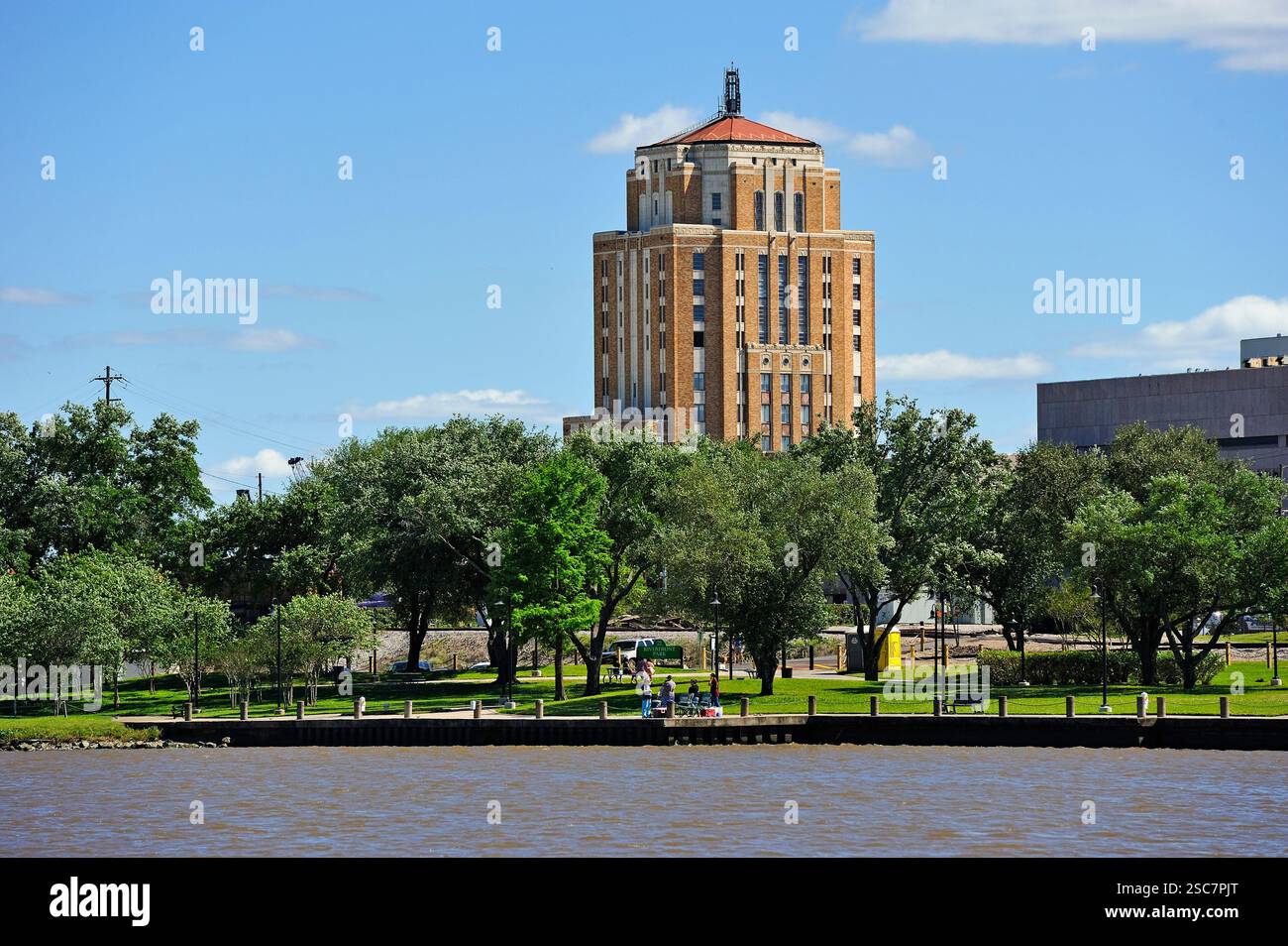 The 1931 Jefferson County Courthouse building seen from the Neches ...