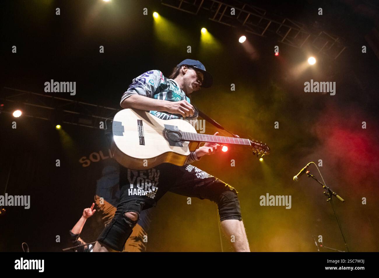 Eugene Hütz of Gogol Bordello performing at o2 Academy, Glasgow, 5th ...
