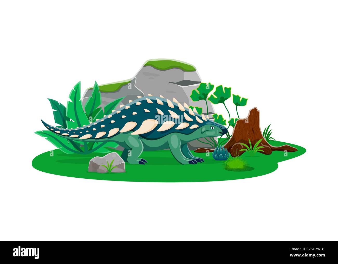 Nodosaurus prehistoric dinosaur character. Ancient herbivore reptile ...