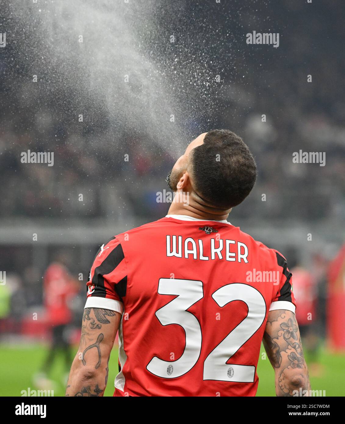 Milan, Italy. 5th Feb, 2025. AC Milan's Kyle Walker reacts before the ...