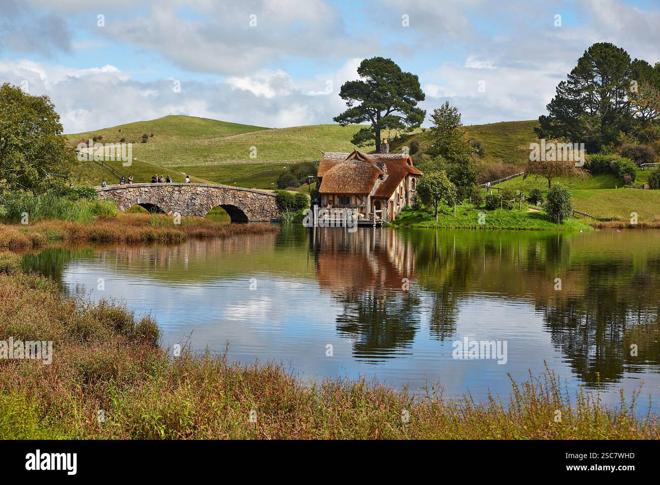 Hobbiton Movie Set Bridge And Mill Stock Photo - Alamy