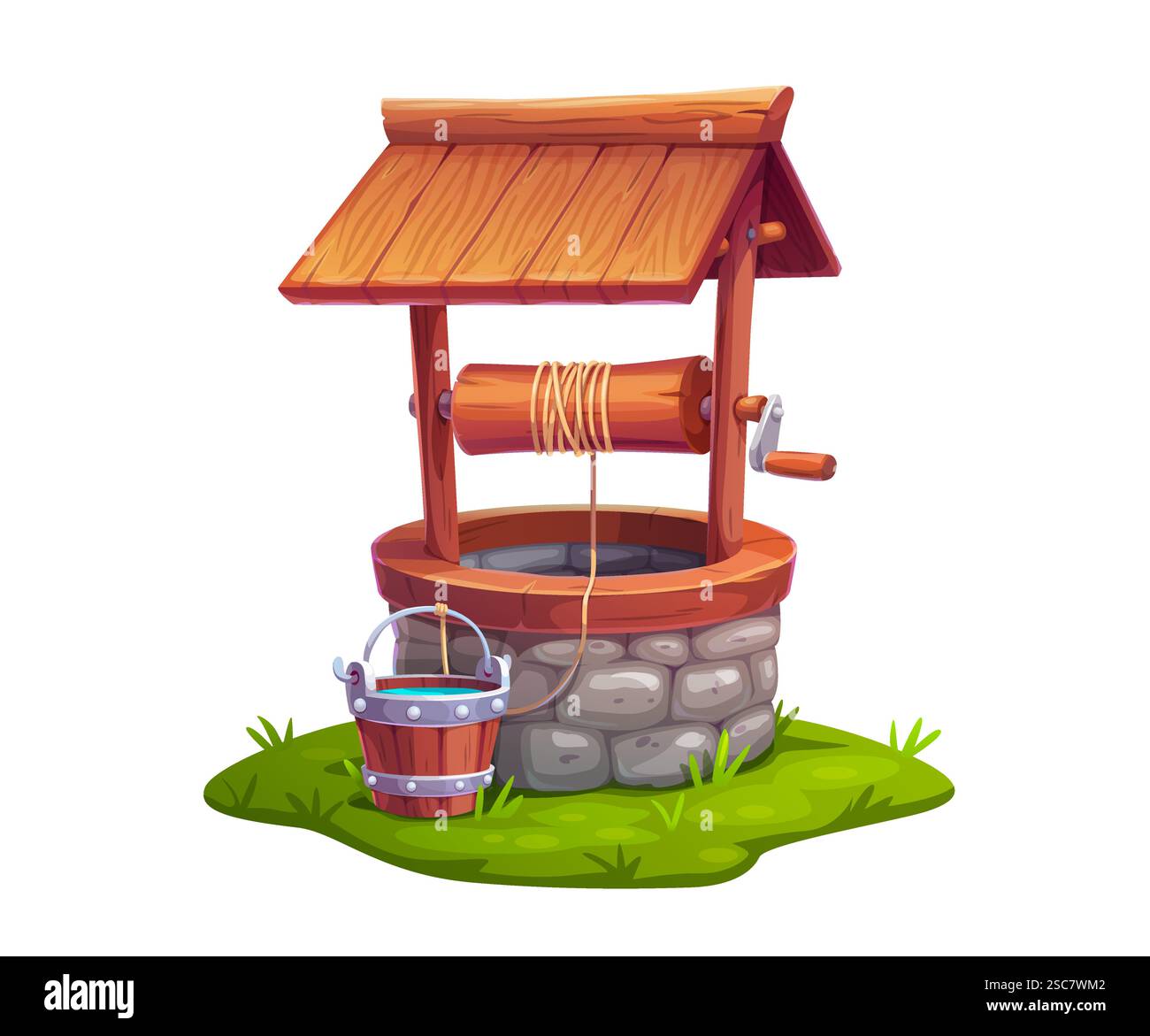 Rope and bucket pulley Cut Out Stock Images & Pictures - Alamy