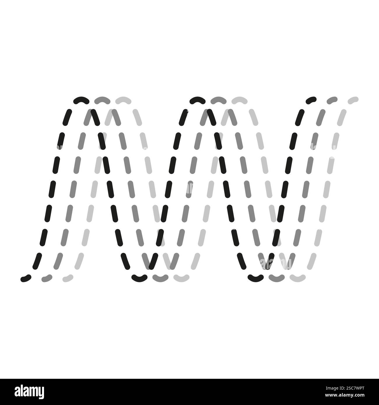 Wavy lines design. Curved dotted pattern. Abstract vector art. Black ...