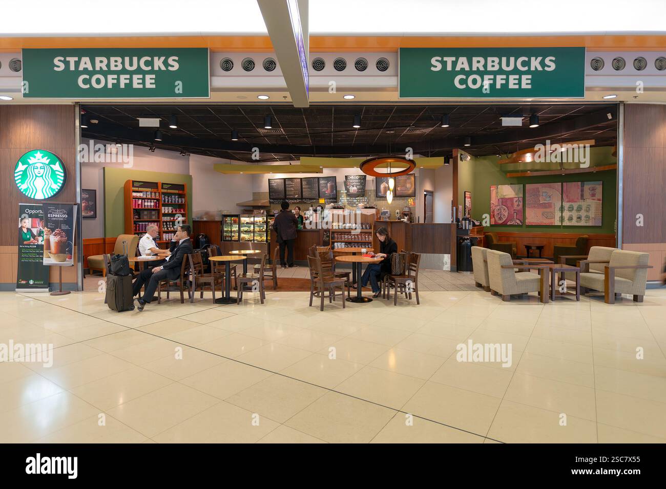Hong Kong, China - February 05, 2015: Starbucks coffee shop at Terminal ...