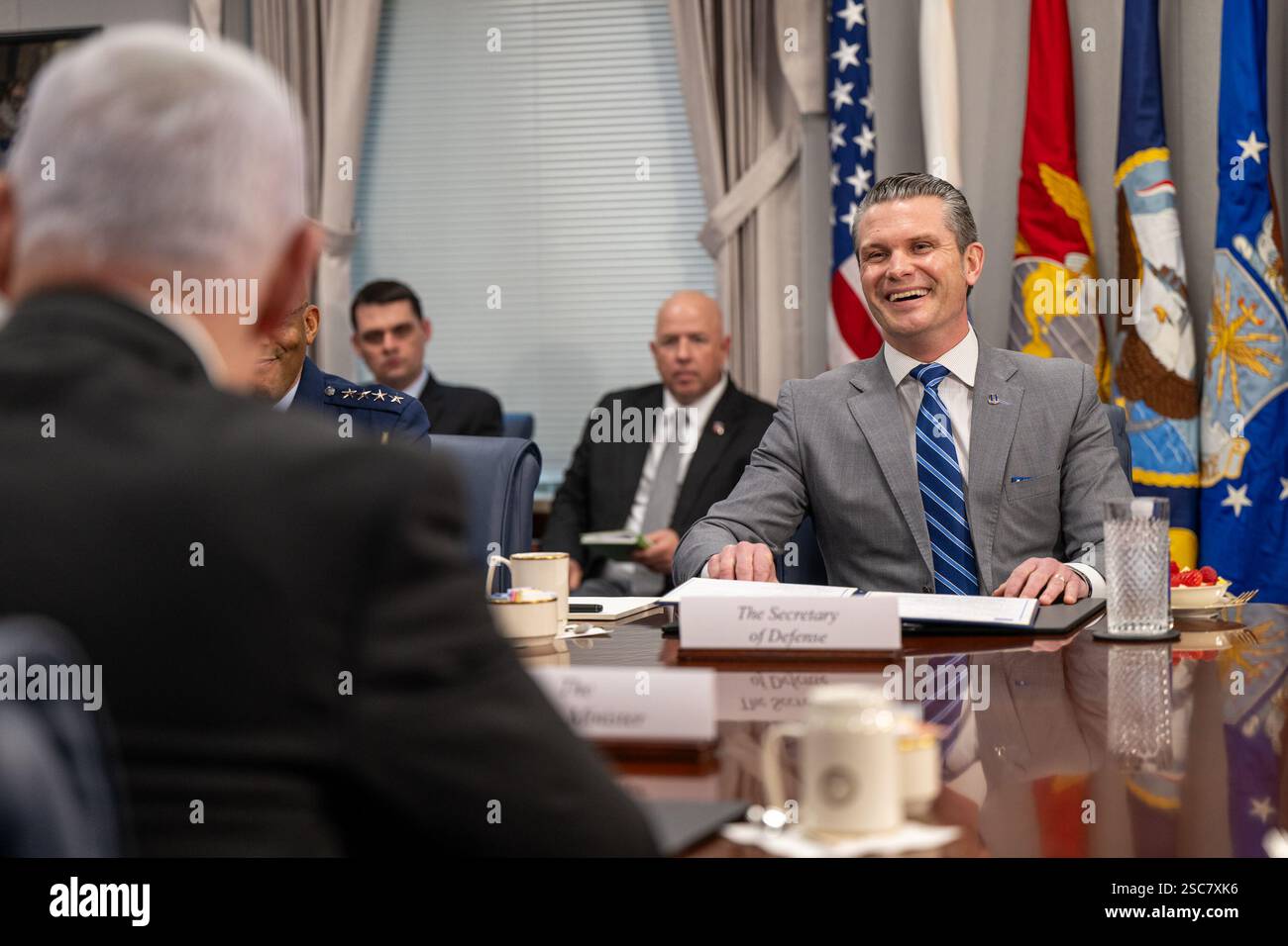 Secretary of Defense Pete Hegseth hosts a bilateral exchange with ...