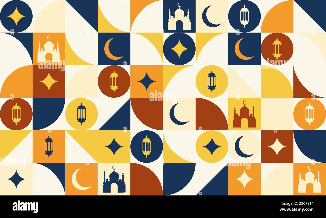 Greeting card template theme of Islamic event for wallpaper design ...