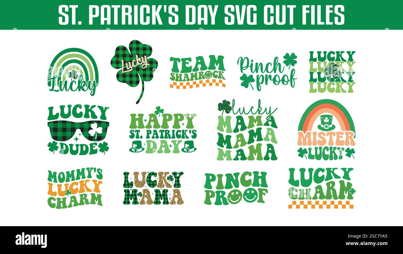 St. Patrick's Day Svg Bundle,Shamrock Svg Stock Vector Image & Art - Alamy