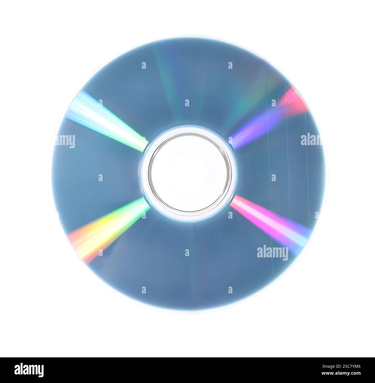 One shiny compact disc isolated on white Stock Photo - Alamy