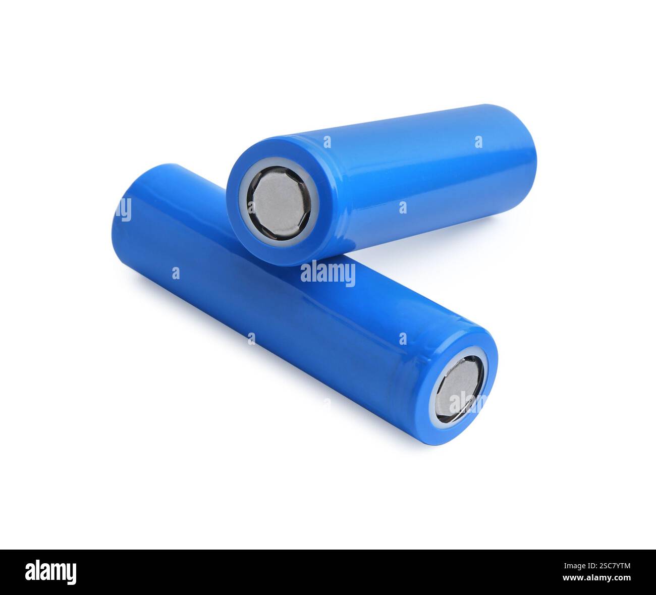 Two AA cell batteries isolated on white Stock Photo - Alamy