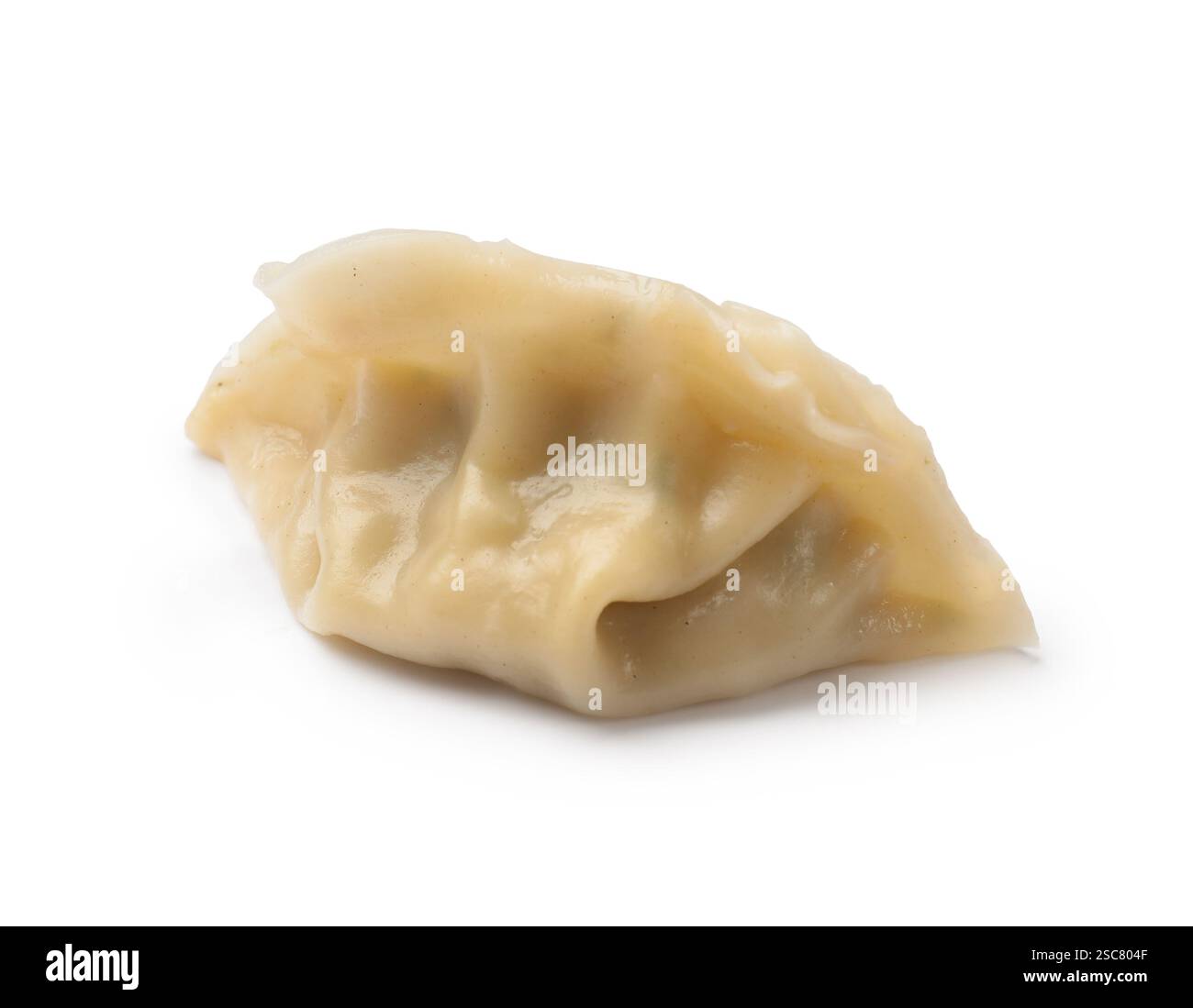 One fresh gyoza dumpling isolated on white Stock Photo - Alamy