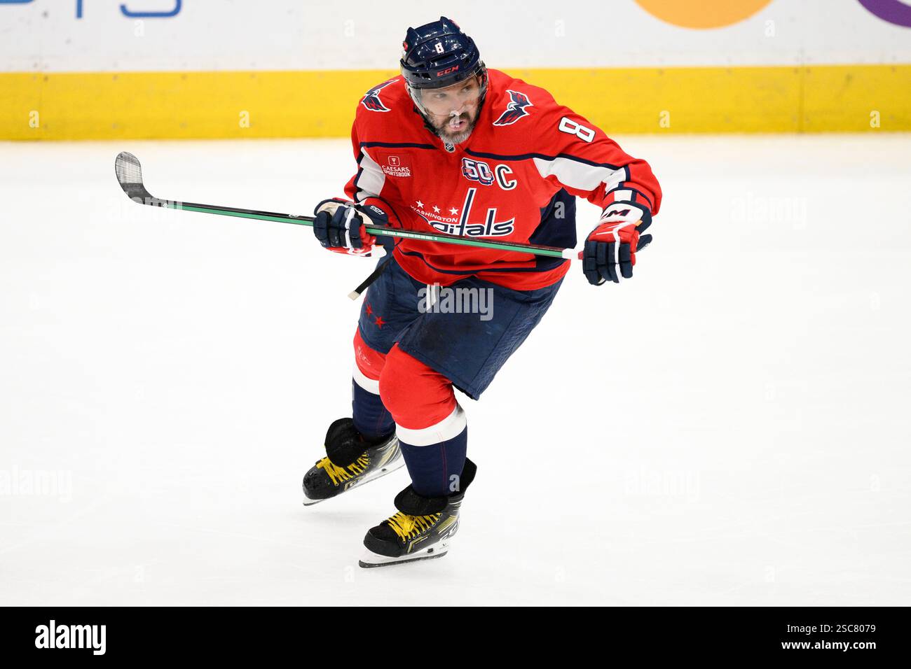 Washington Capitals left wing Alex Ovechkin (8) in action during the ...