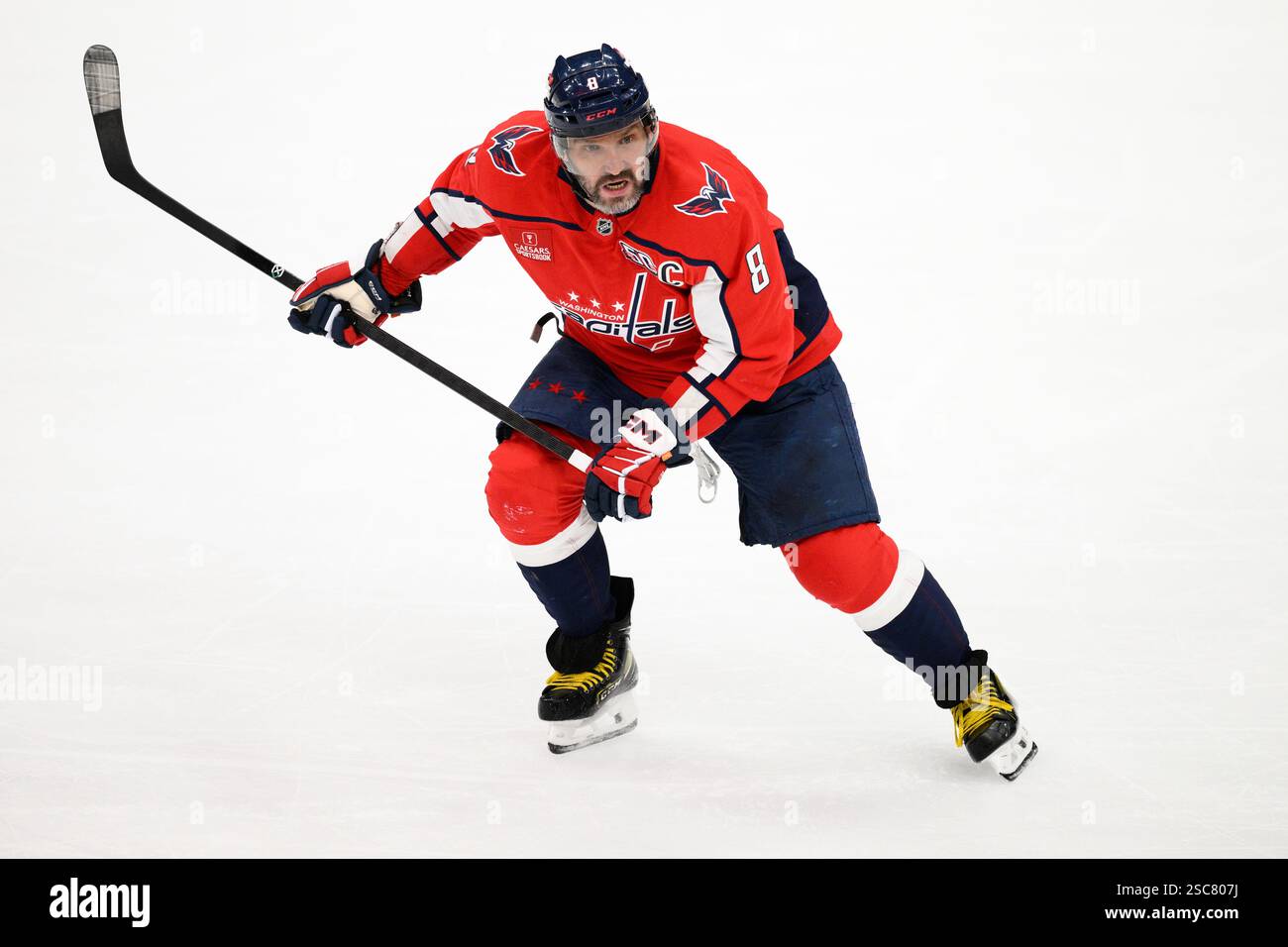 Washington Capitals left wing Alex Ovechkin (8) in action during the ...