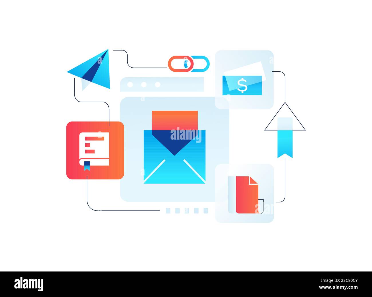Business communication and contacts - flat design style illustration on ...