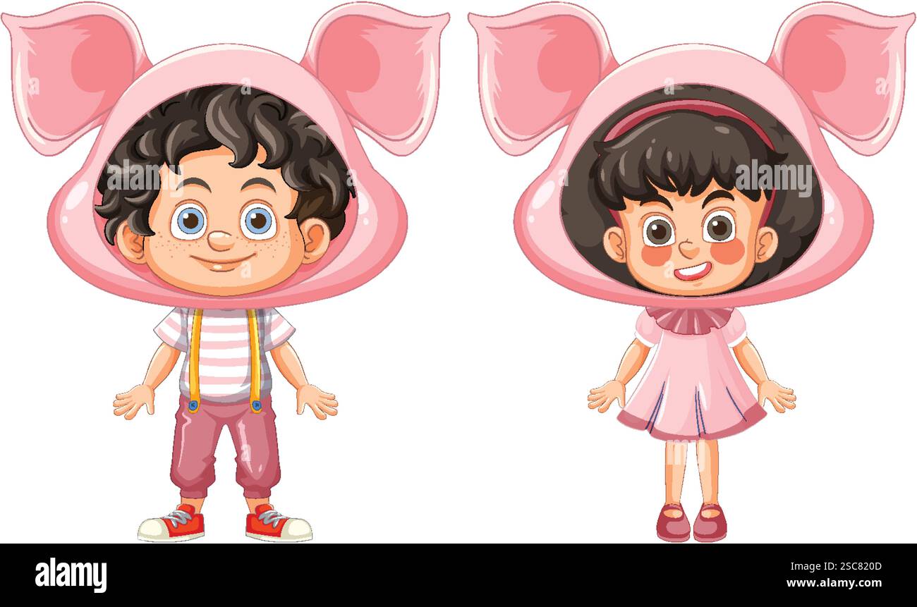 Boy wearing pink children Stock Vector Images - Alamy