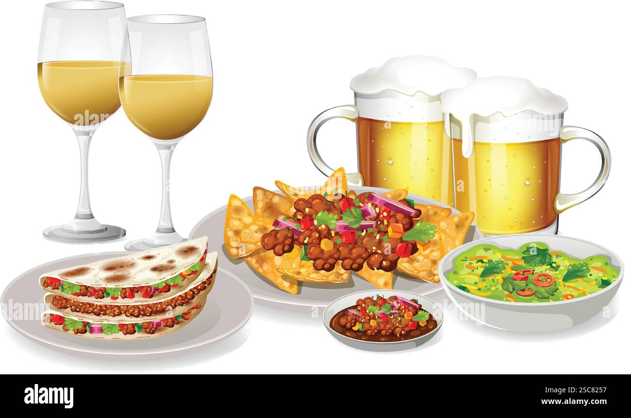 Appetizers wine Stock Vector Images - Alamy