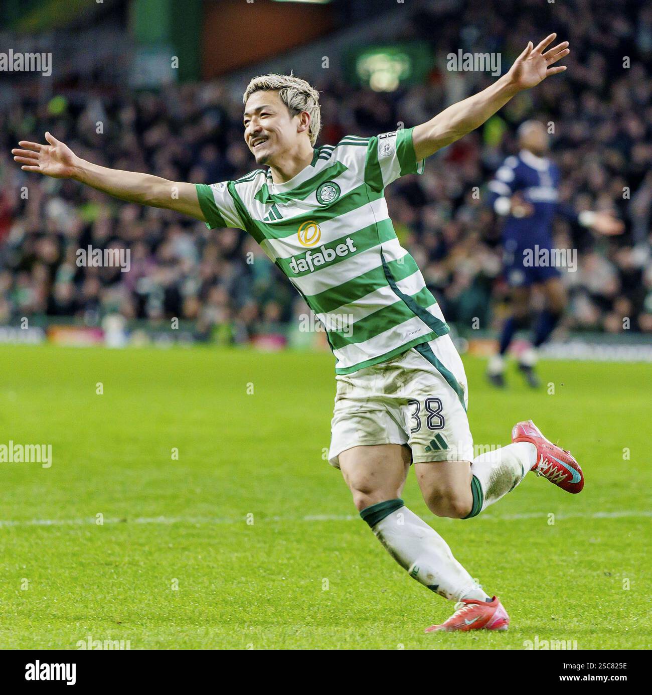 Celtic's Daizen Maeda celebrates after scoring his second goal against ...