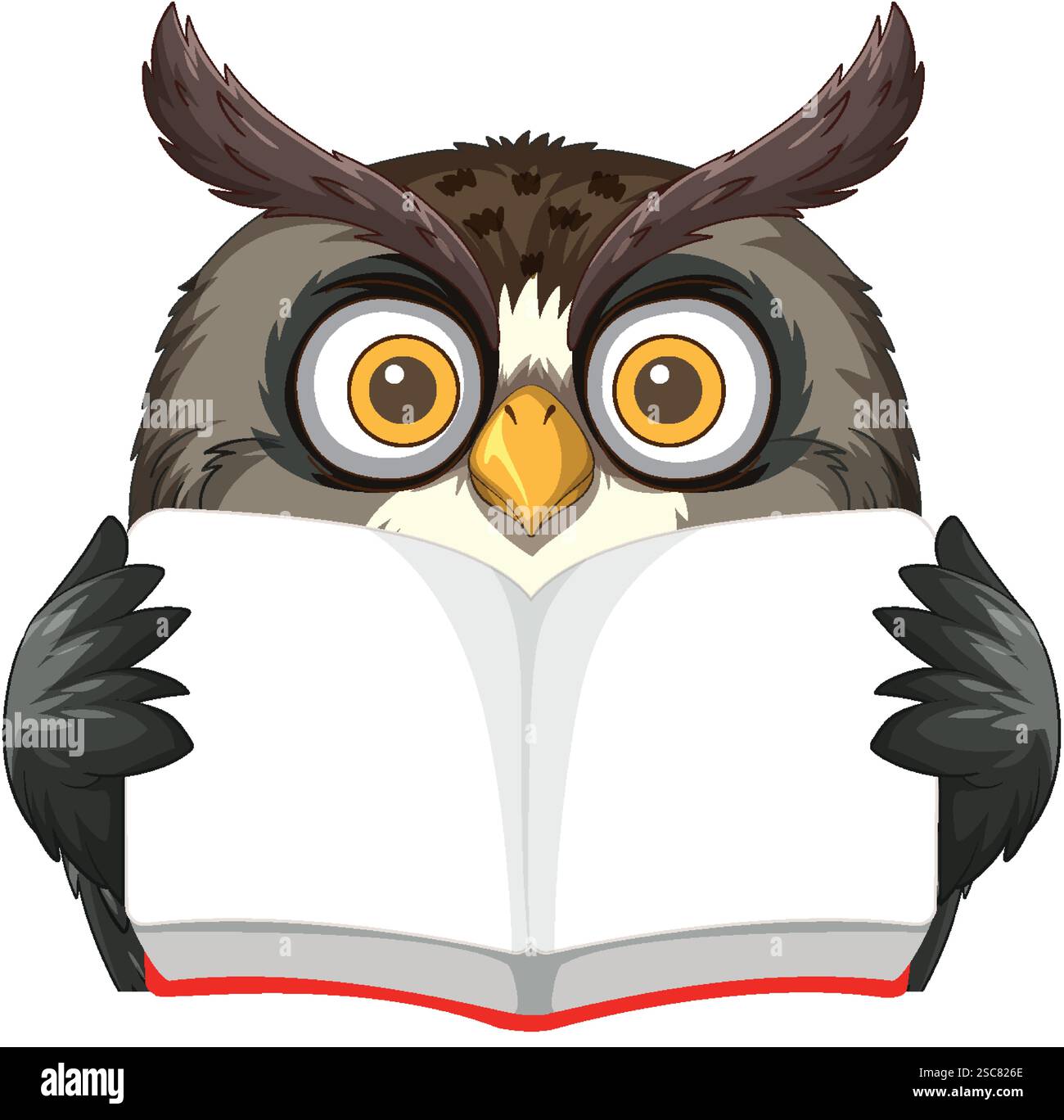 An owl engrossed in reading a book Stock Vector Image & Art - Alamy