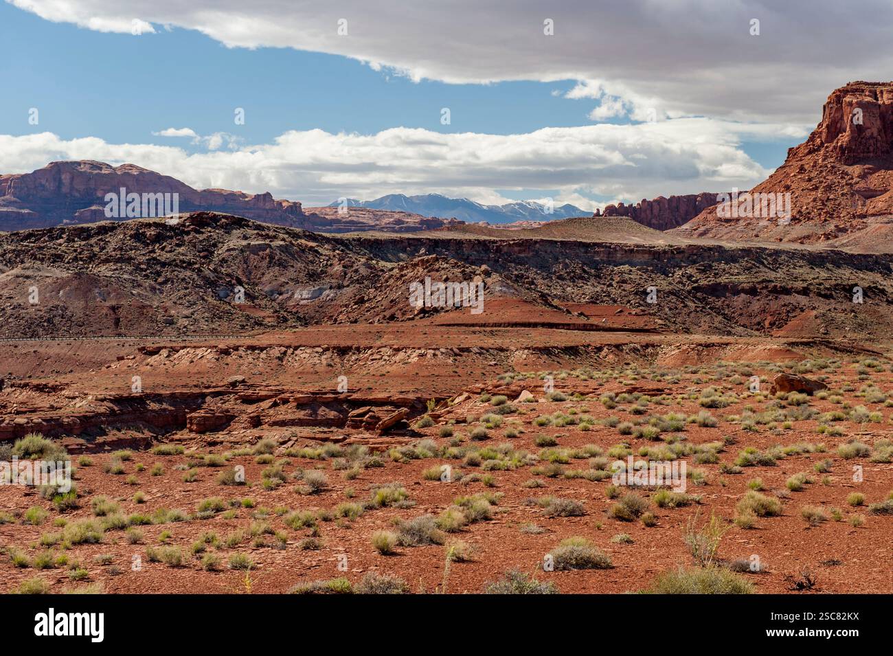 A peek at Utah's Henry Mountains from the Hite Overlook at Lake Powell ...