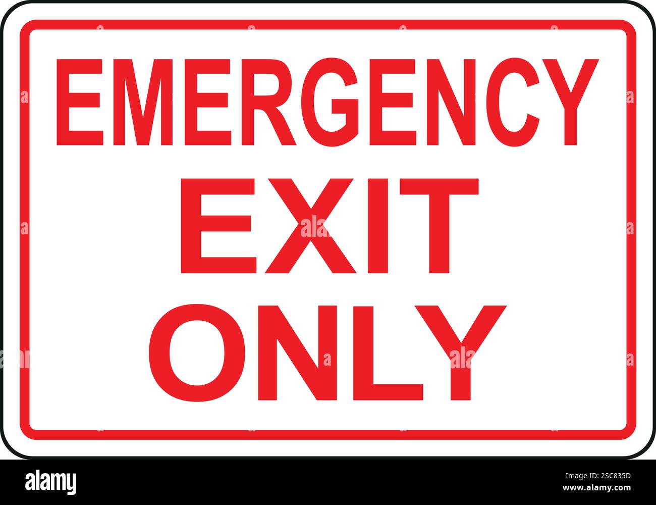 Emergency exit only sign. Fire safety signs and symbols Stock Vector ...
