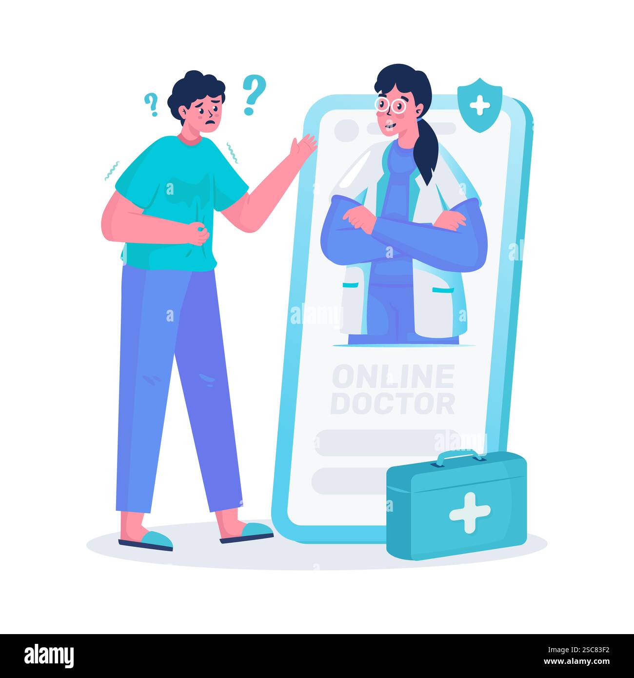 Stomach doctor question Stock Vector Images - Alamy