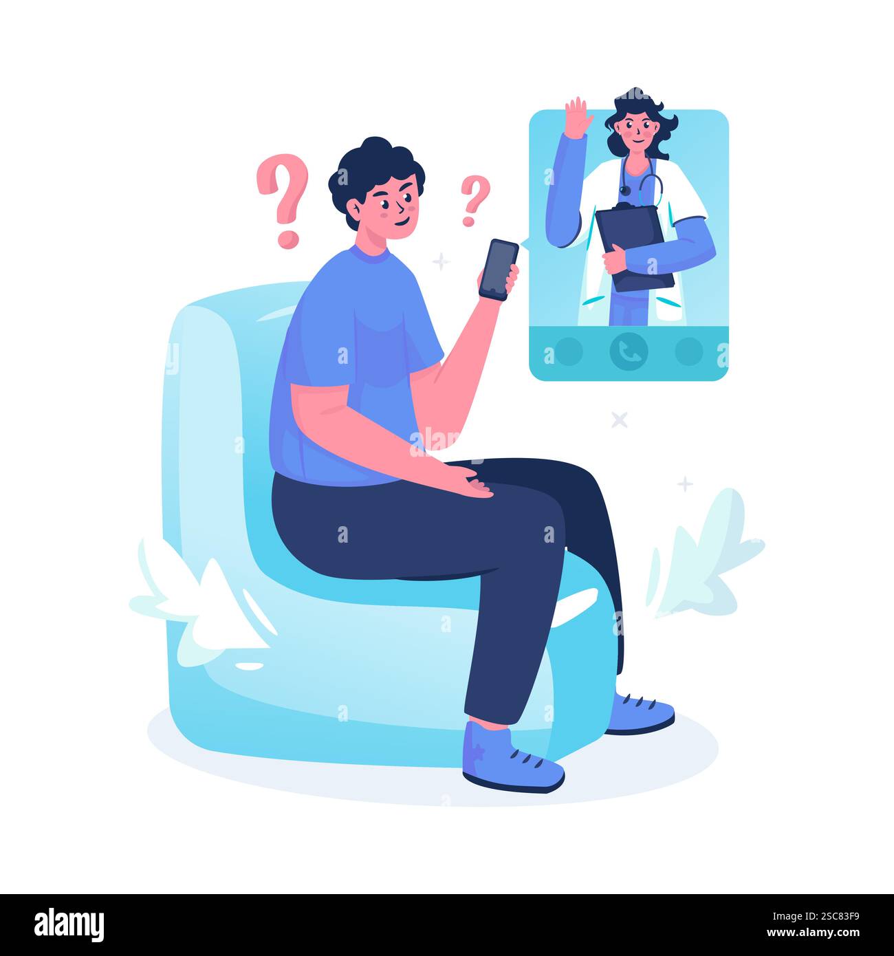 Phone call laptop medical Stock Vector Images - Alamy