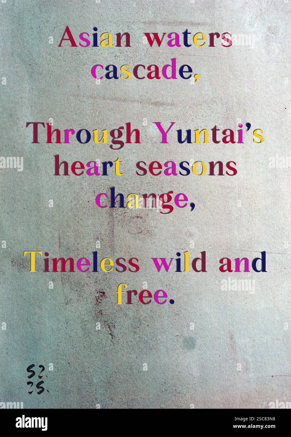 Asian waters cascade, Through Yuntai's heart seasons change, Timeless ...