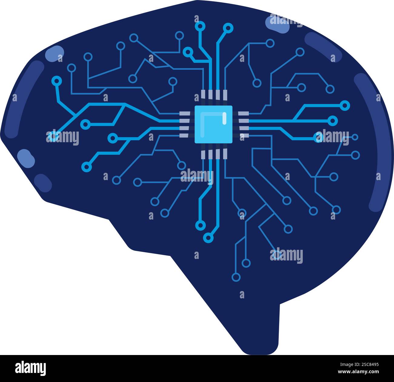 Neural Network Brain Icon Stock Vector Image & Art - Alamy