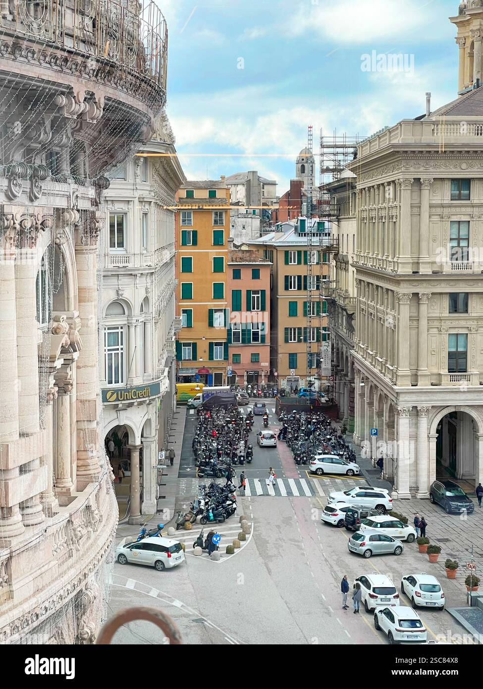 Genoa, Italy - January 24, 2025. Piazza Ferrari. Buildings and ...