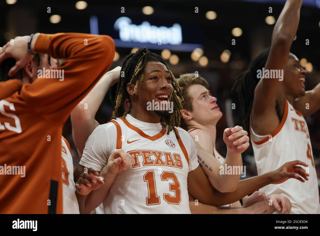 AUSTIN, TX - FEBRUARY 05: Texas Longhorns guard Malik Presley (13) and ...