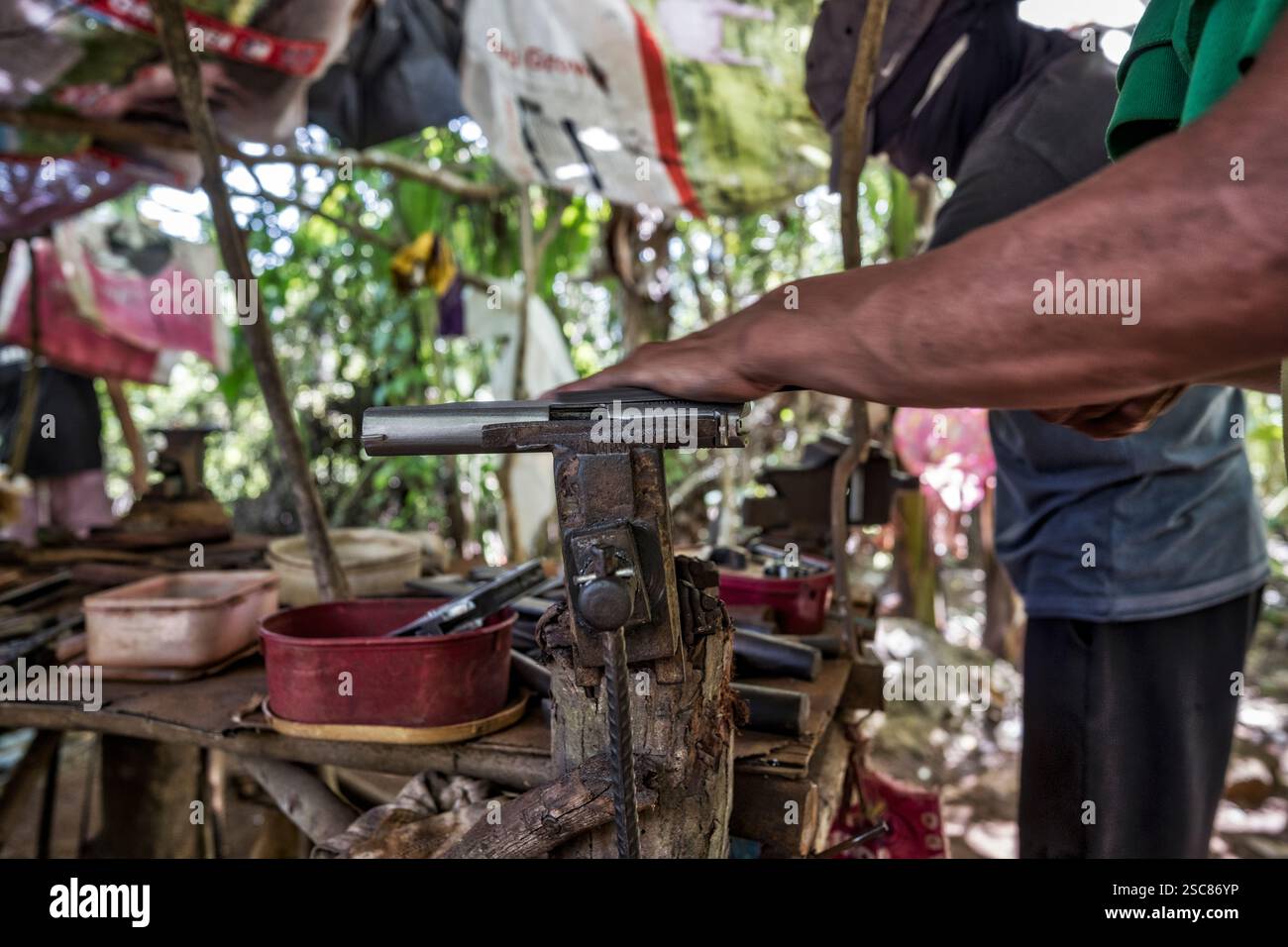 Illegal gun factories in Danao jungle, Cebu island, Philippines, Asia ...