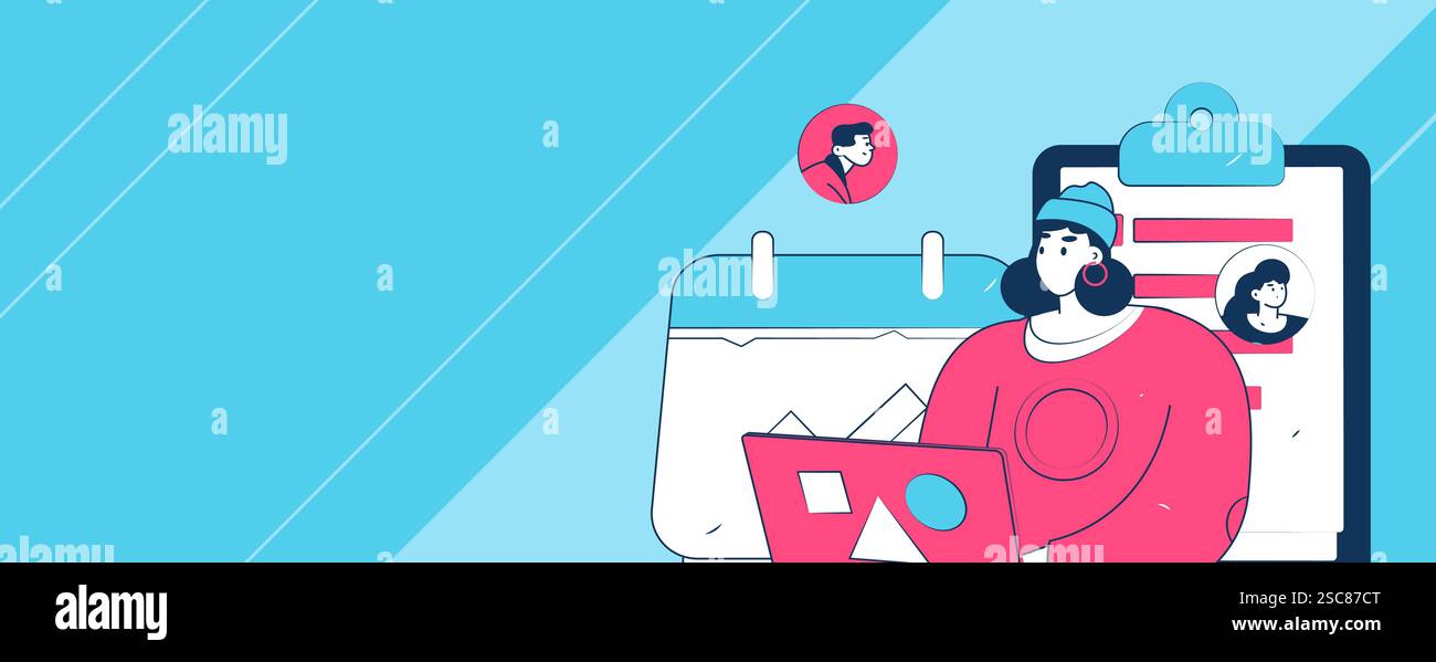 Personnel doing job interview flat vector concept operation hand drawn ...