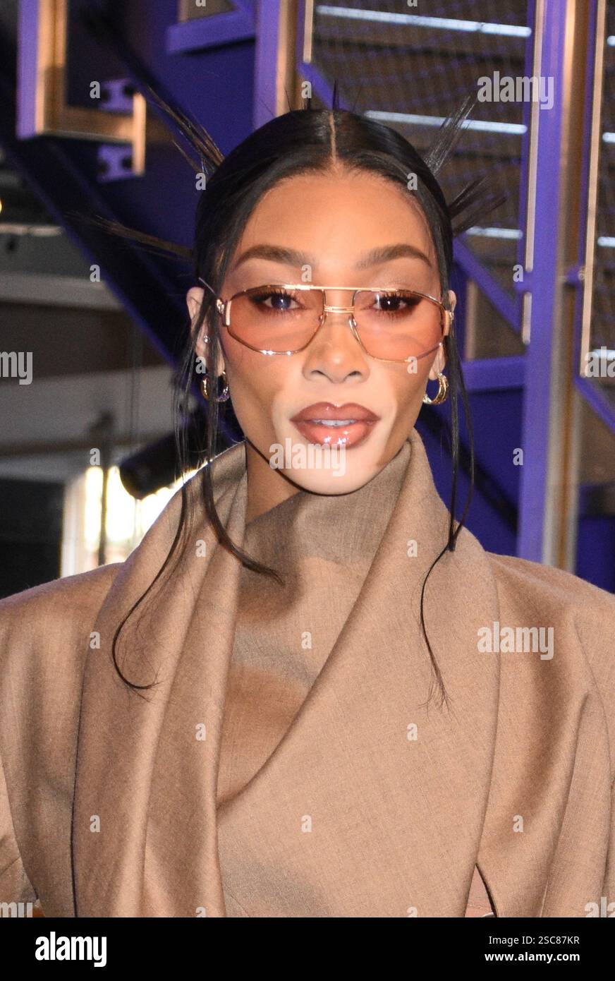 New York, NY, USA. 5th Feb, 2025. Winnie Harlow lights The Empire State ...