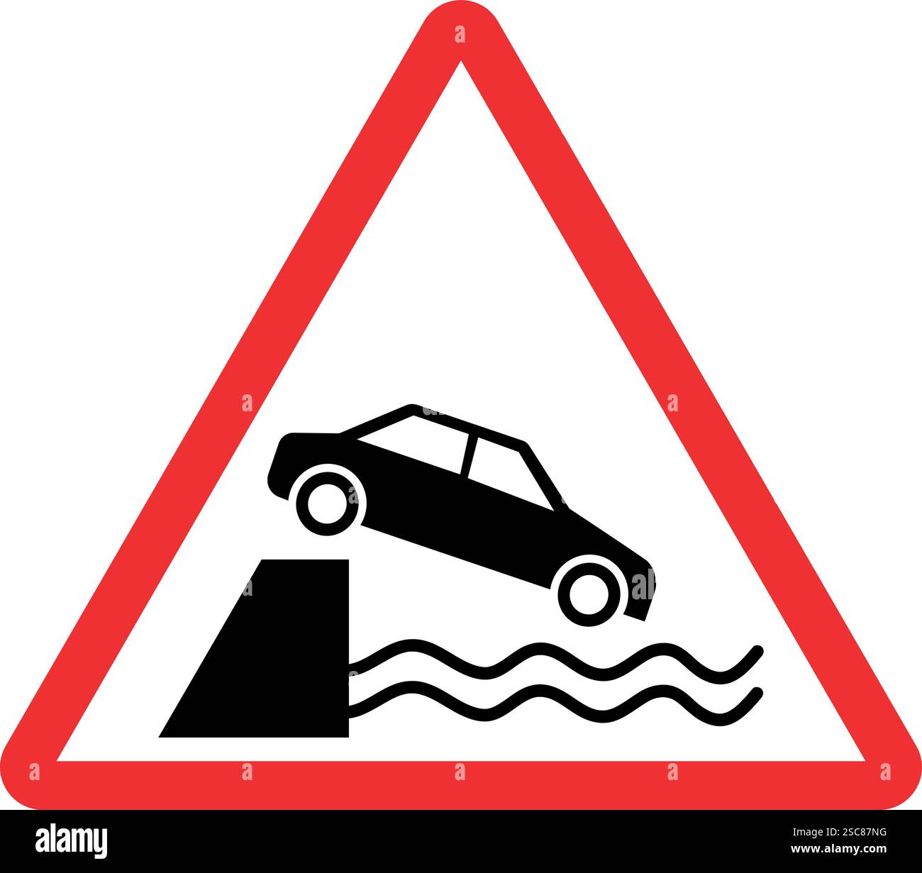 Water course ahead traffic sign. Road safety signs and symbols Stock ...