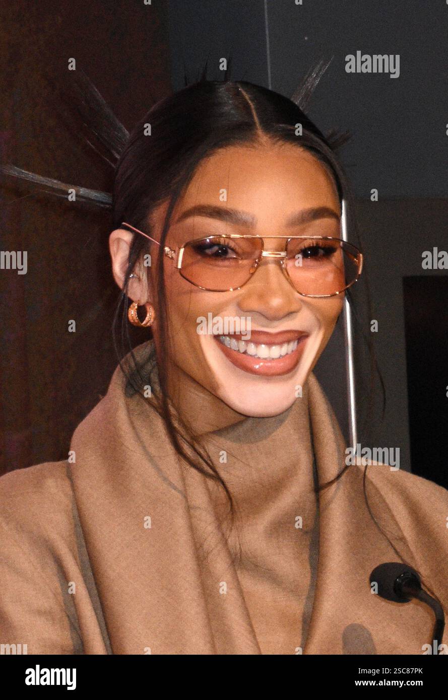 New York, NY, USA. 5th Feb, 2025. Winnie Harlow lights The Empire State ...