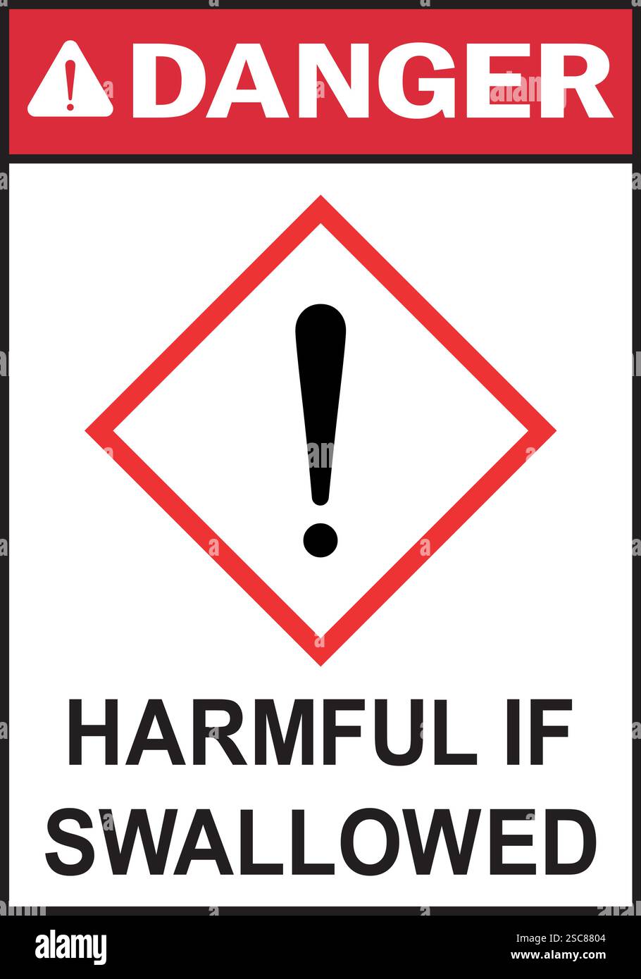 Harmful if swallowed danger sign. Chemical Hazardous safety signs and ...