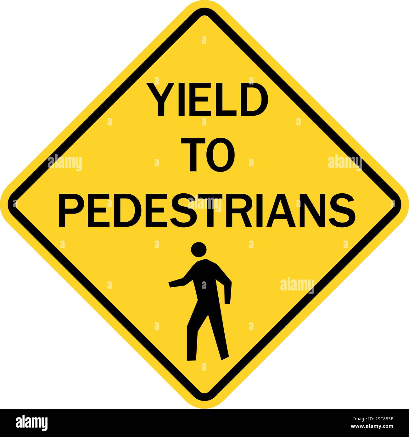 Yield pedestrian crossing sign Stock Vector Images - Alamy