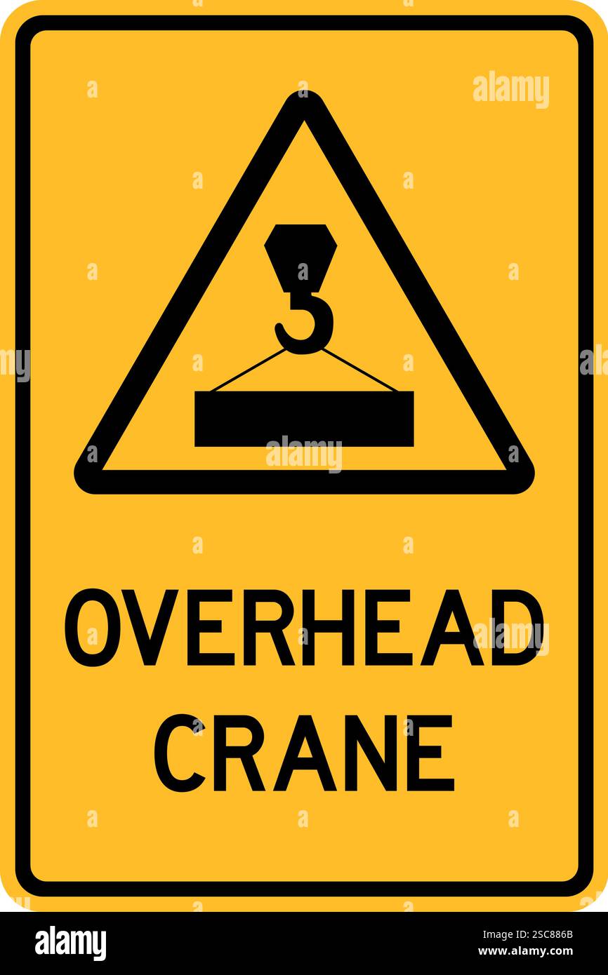 Overhead crane warning sign. Facility maintenance signs and symbols Stock Vector Image & Art - Alamy