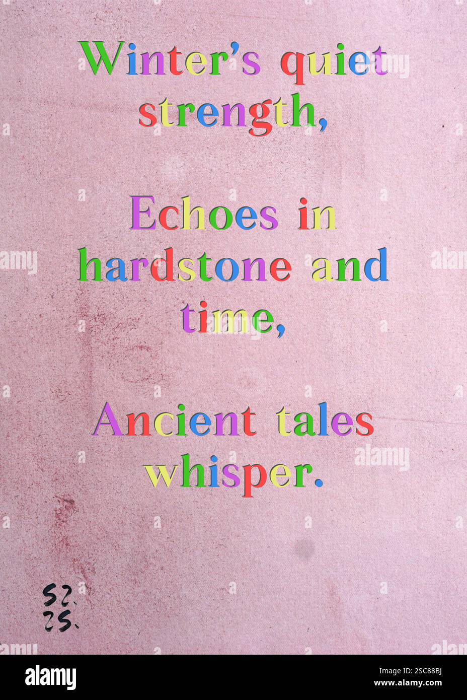 Winter's quiet strength, Echoes in hardstone and time, Ancient tales ...