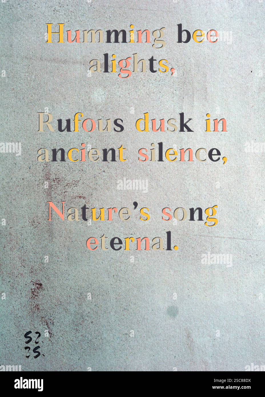 Humming bee alights, Rufous dusk in ancient silence, Nature's song ...
