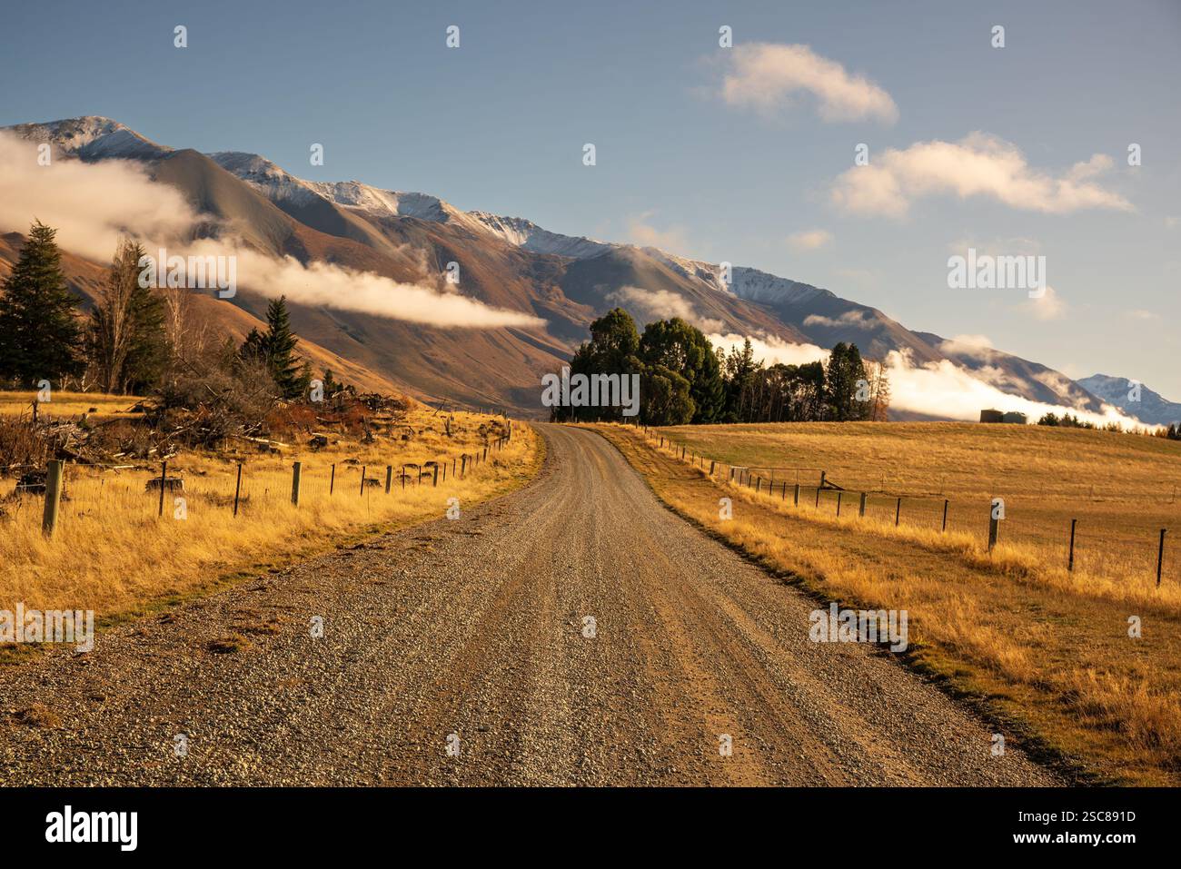 Agricultural pasture land in the high country of the south island of NZ ...