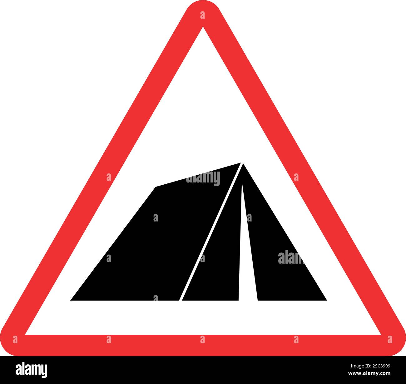 Camping prohibited sign. Red triangle background. Road signs and ...