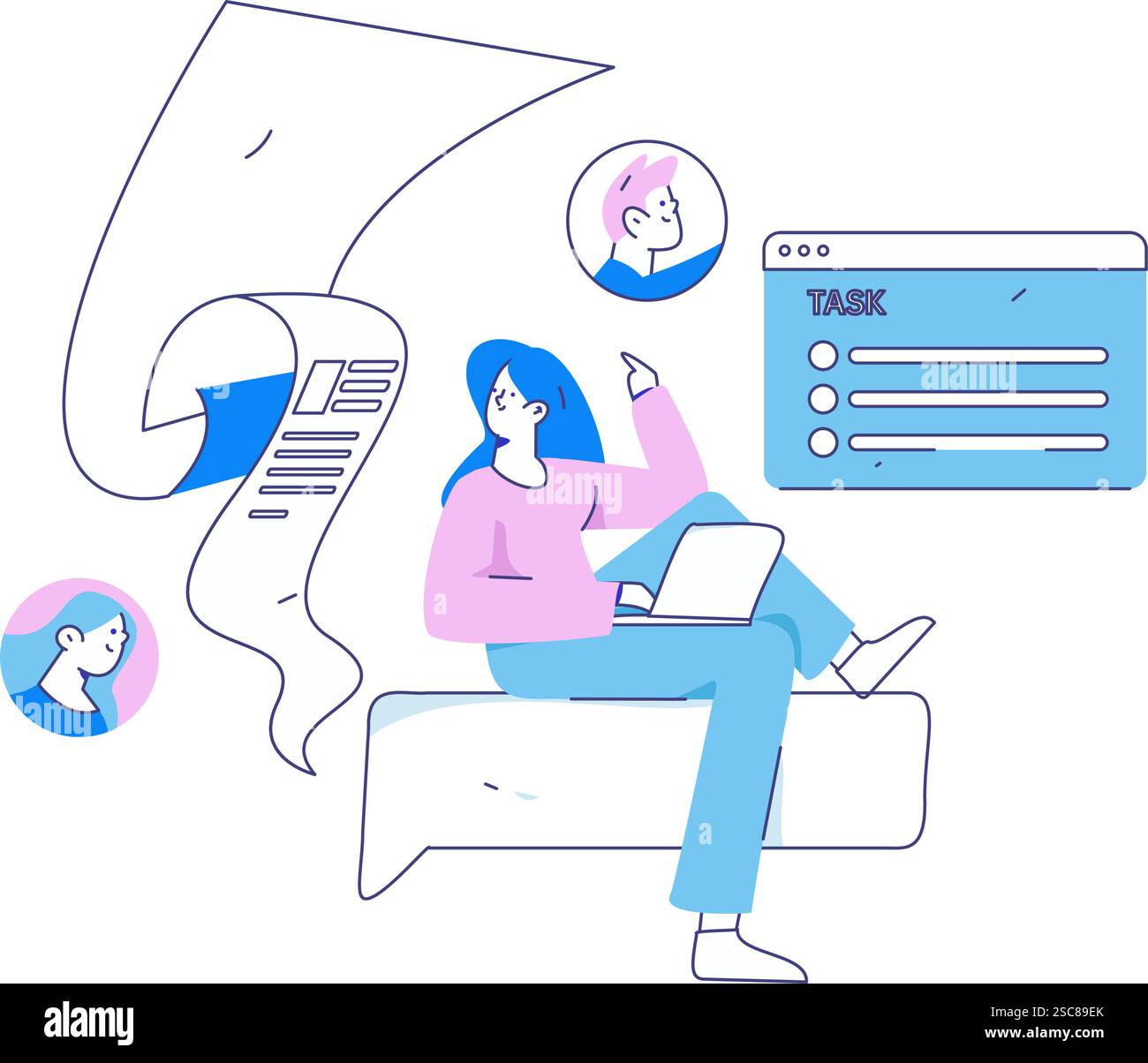 Personnel doing job interview flat vector concept operation hand drawn ...