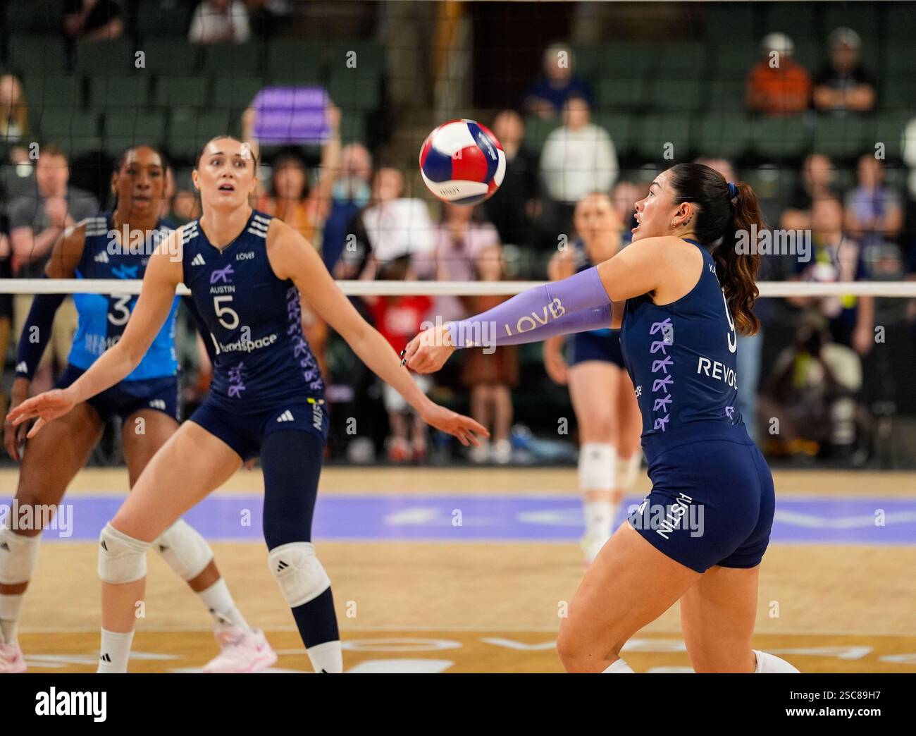 February 5, 2025, Cedar Park, Texas, USA: Austin setter SAIGE KA'AHA ...