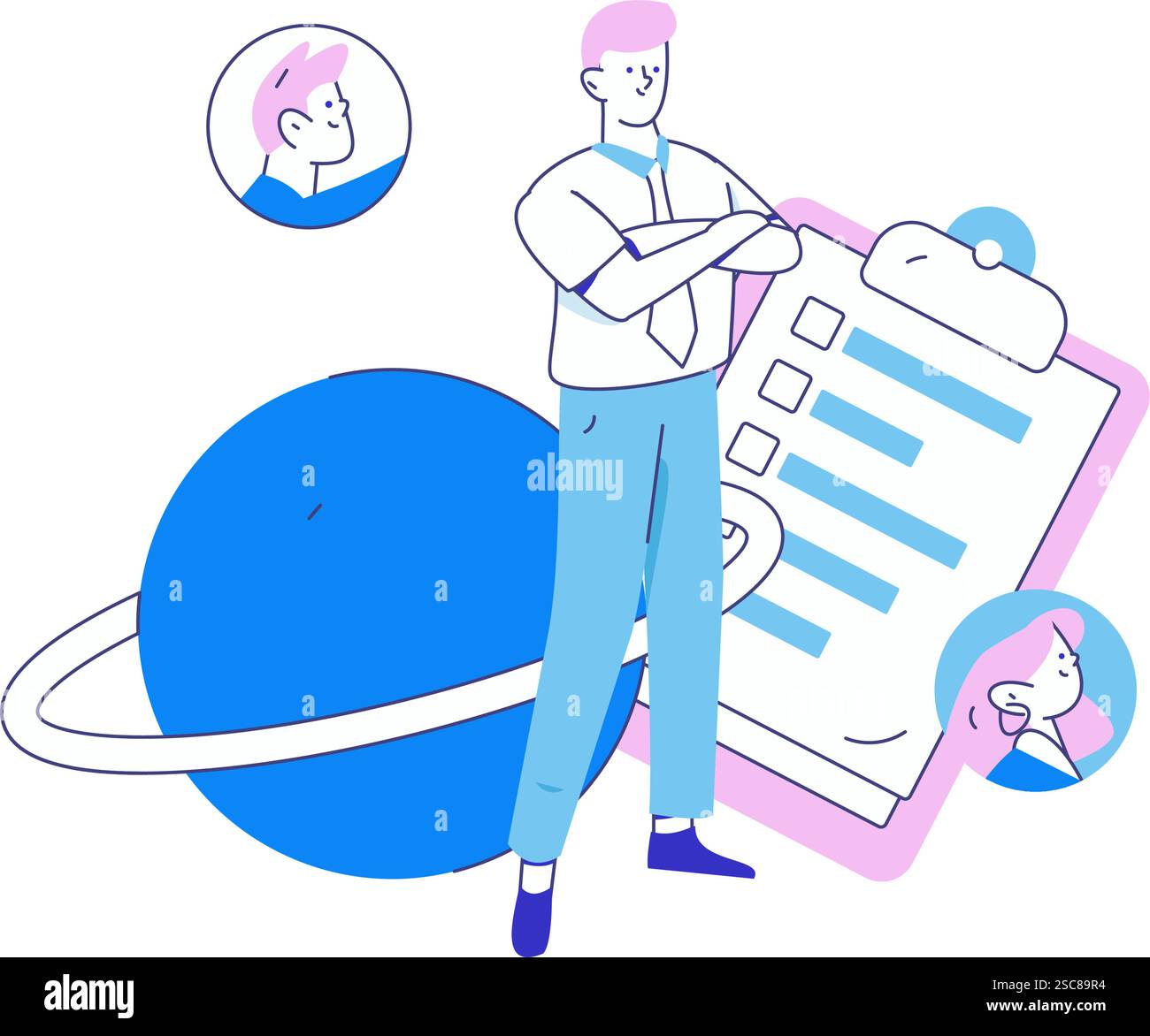 Personnel doing job interview flat vector concept operation hand drawn ...