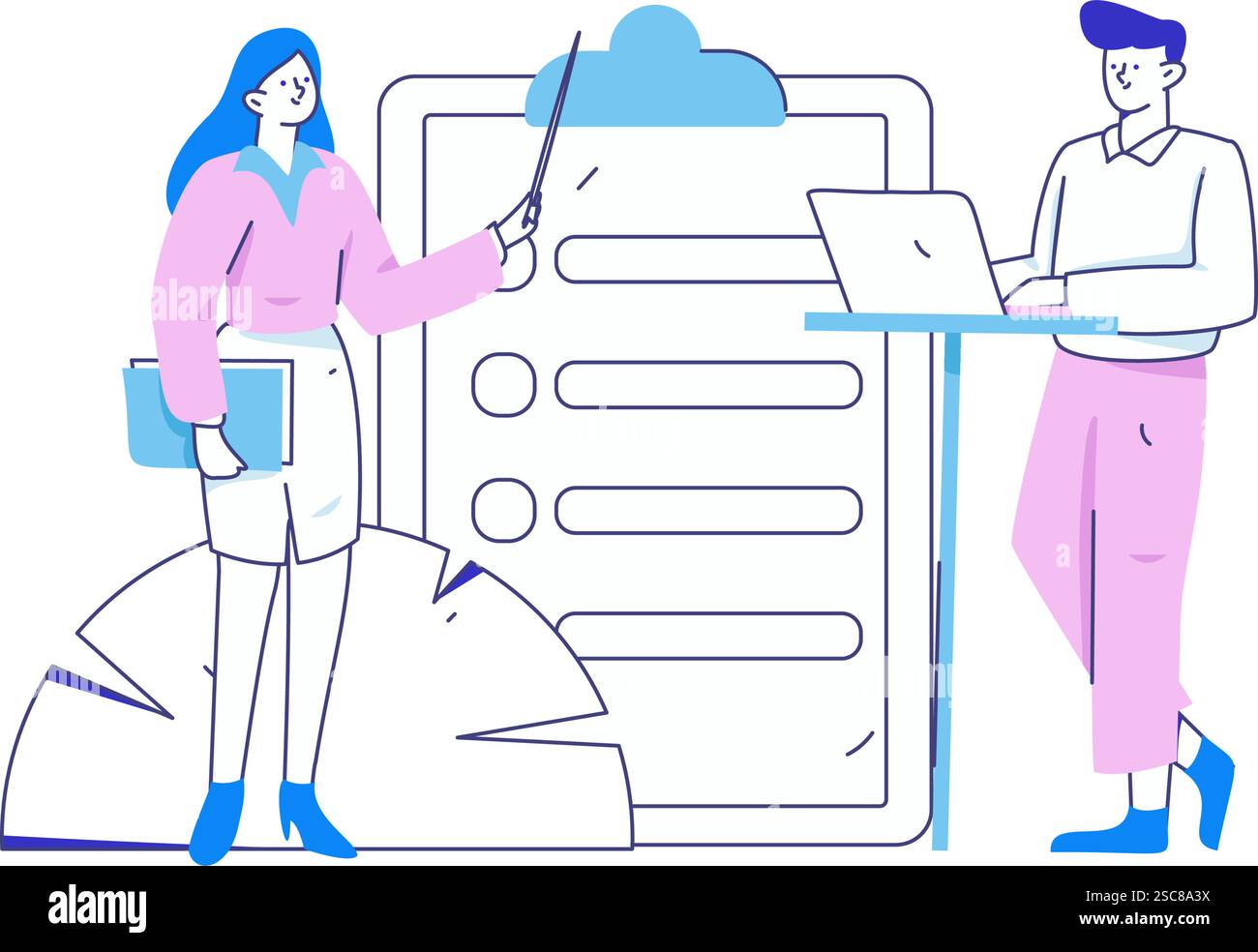 Personnel doing job interview flat vector concept operation hand drawn ...